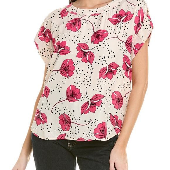 CAbi | Tops | Cabi Outlet Boxy Top Whimsy Pink Floral Print 466 Xsnwt ...